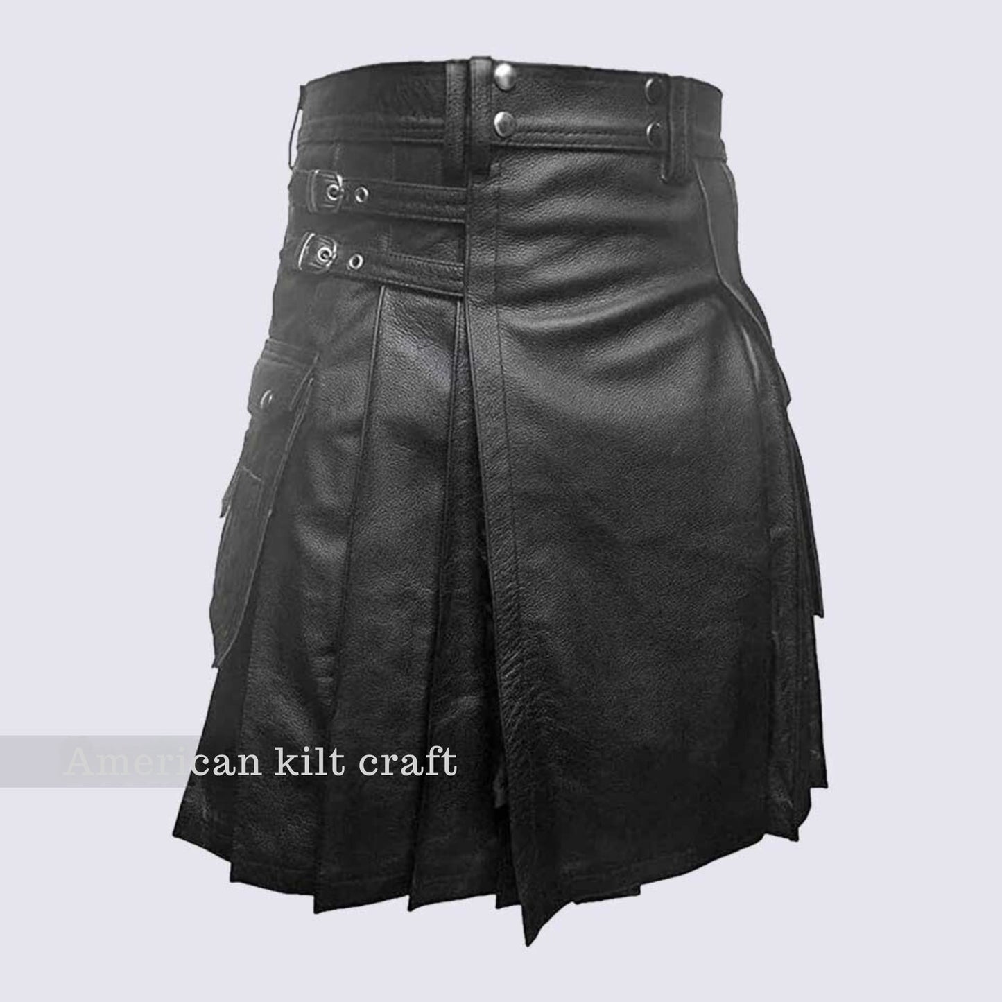 Handmade Traditional Utility Leather Battle Kilt - Made to order ...