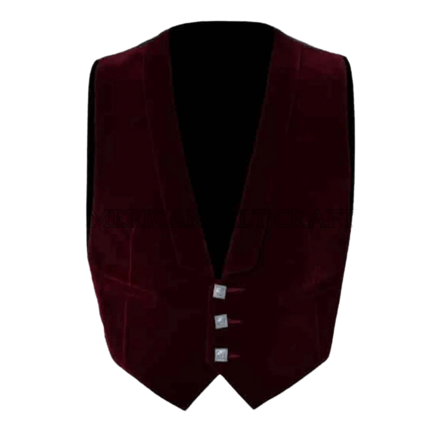 Premium Burgundy Velvet Scottish Prince Charlie Kilt Jacket with Vest ...