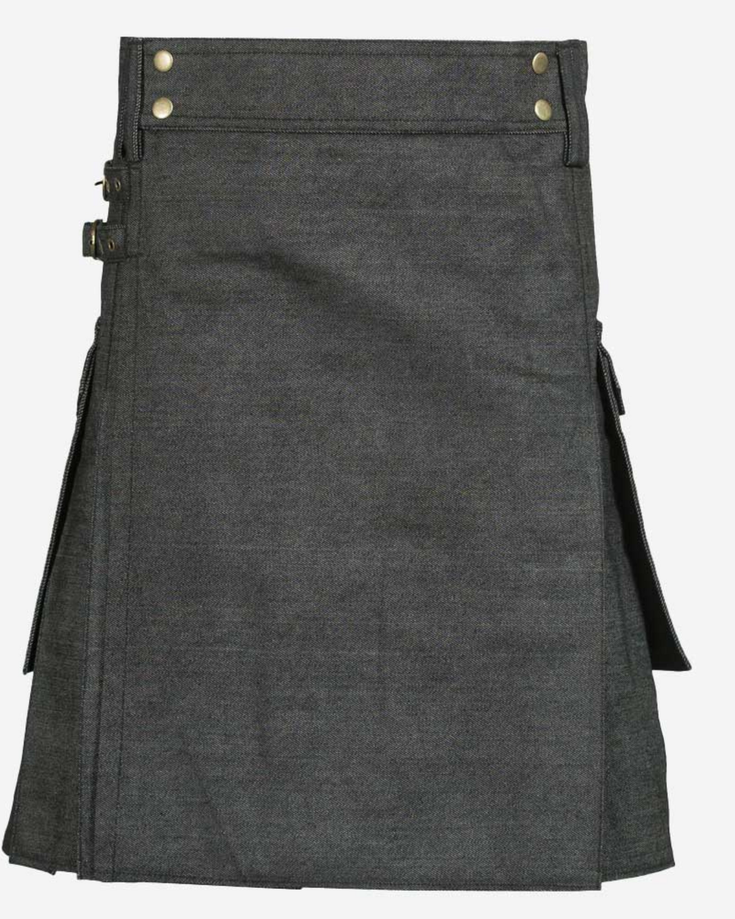 Custom Handmade Denim Black Scottish Utility Kilt - Redefining Comfort ...