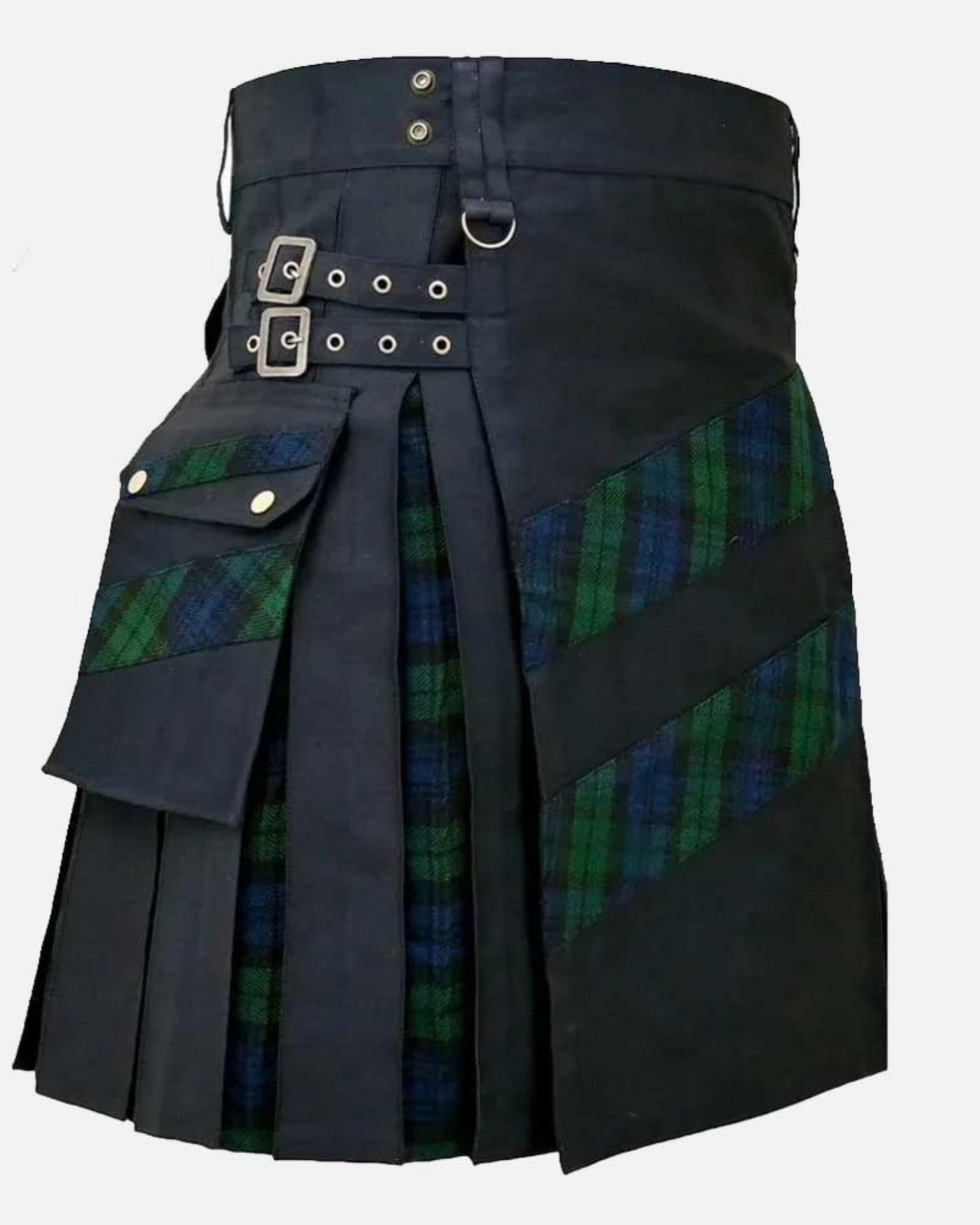 Scottish Hybrid Cross Stripes Black Watch Utility Kilt - Modern Style ...